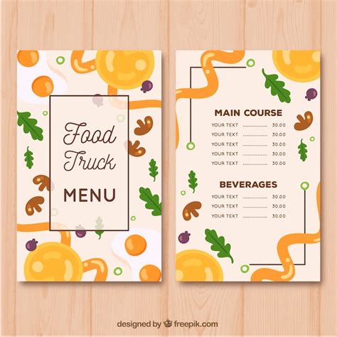 Menú Creativo De Restaurante Vector Gratis