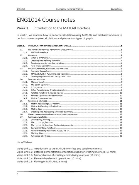Final Eng1014 Notes Download Free Pdf Acceleration Matrix Mathematics