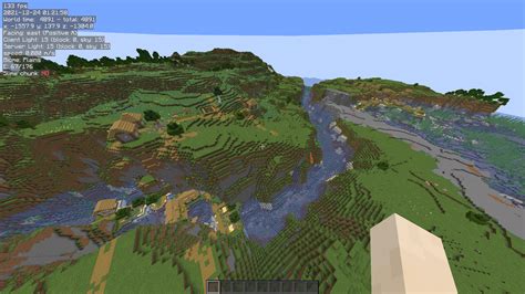 6 Way Intersecting River With Small Island In The Middle 3 Villages And Stronghold Nearby