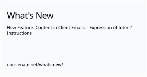 new feature content in client emails expression of intent