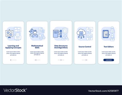 Program Development Skills Light Blue Onboarding Vector Image