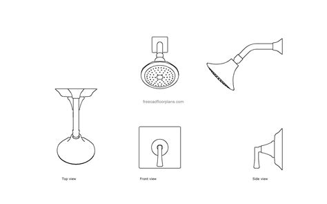 Memoirs Stately Shower Head Autocad Block Free Cad Floor Plans