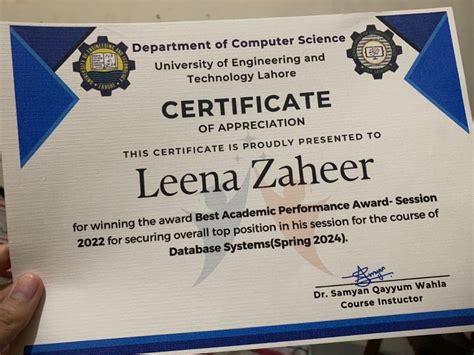 Leena Zaheer On Linkedin Achievement Databasesystems