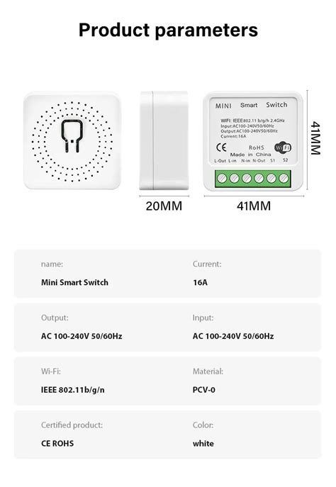 AUBESS A Tuya WiFi Mini DIY Smart Switch Way Control Smart Home Automation Module Via Alexa