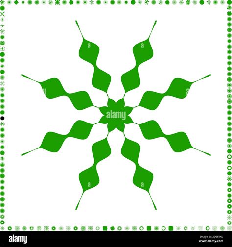 green organic angular geometric generative art shapes abstract vector illustration stock