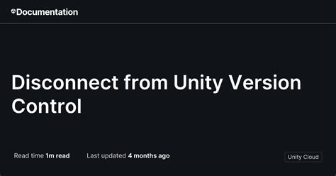 断开 unity 版本控制 unity 云 unity 游戏引擎