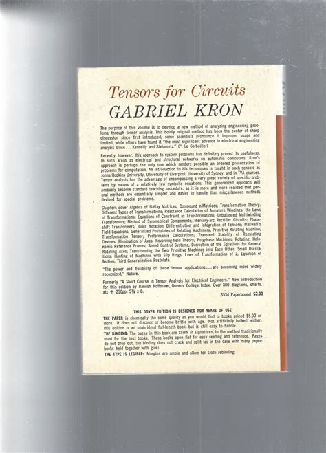 Tensors For Circuits By Gabriel Kron Buono Good Brossura