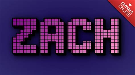 Zach | Video Game 3D | Text Effect Generator