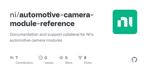 GitHub Ni Automotive Camera Module Reference Documentation And Support Collateral For NI S