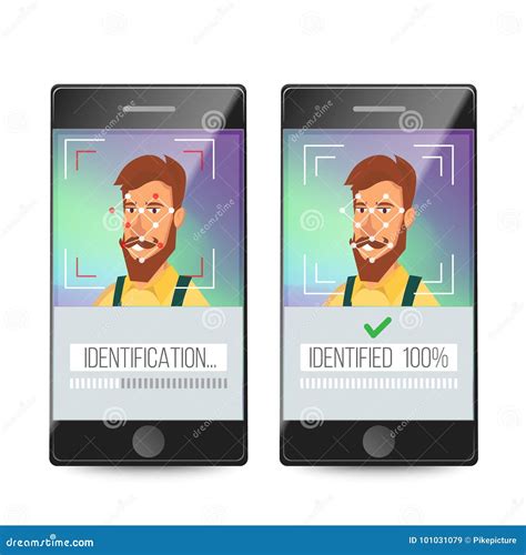 Face Recognition Mobile Identification Vector Electronic Verification Facial Recognition
