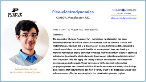 Pico Electrodynamics By Dr Sathwik Bharadwaj