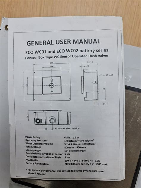 ECO Concealed Box Type WC Sensor Operated Flusg Valve Furniture Home Living Bathroom