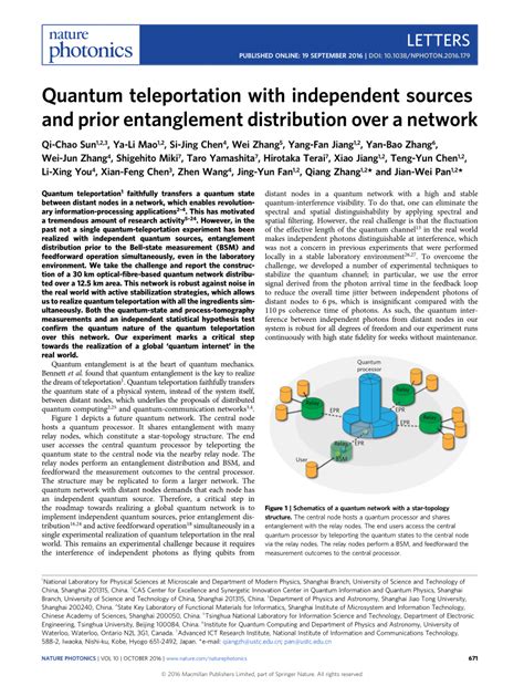Pdf Quantum Teleportation With Independent Sources And Prior Entanglement Distribution Over A