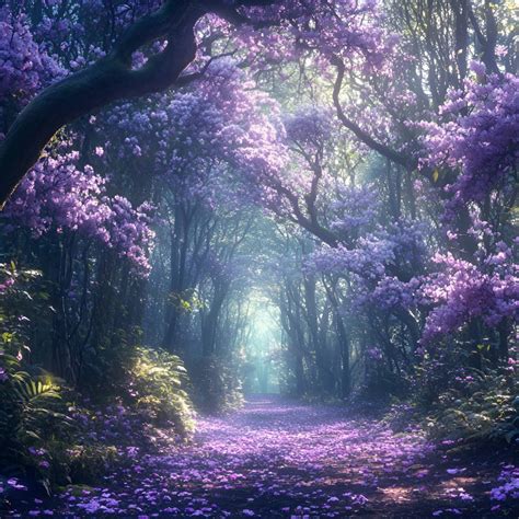 Forest Scene Backdrop Purple Flower Trail Backdrop Csh4 86