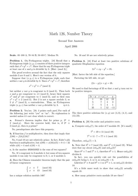 solved questions for test ii number theory math 126 docsity