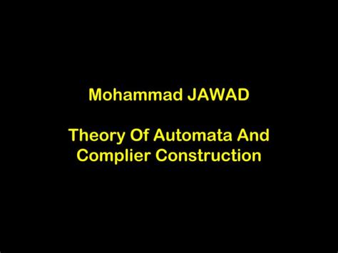 Deterministic Finite Automata Ppt Programming Languages Computing