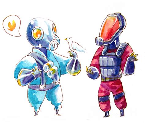 Pyro Blu Pyro And Pyro Team Fortress 2 And 1 More Drawn By Ptdoodle Danbooru