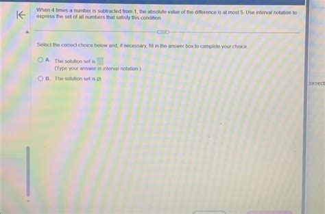 Solved When 4 Times A Number Is Subtracted From 1 The