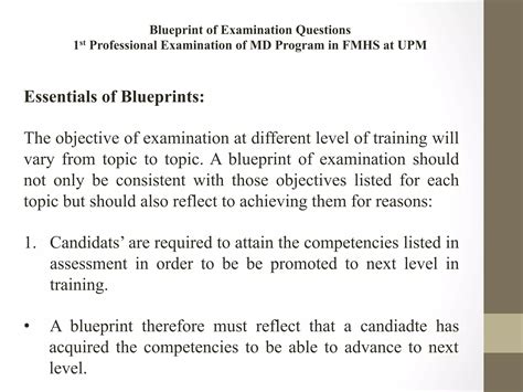 Blueprint Of Exam Questions PDF