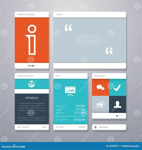 User Interface Template Elements Stock Vector Illustration Of Button