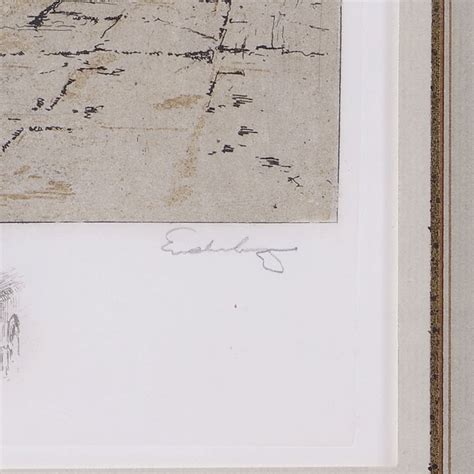 Josef Eidenberger Stanford University Colored Etching Solvang Antiques