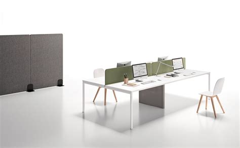 Agile Wooden Office Desk With Sound Absorbing Screens By Martex