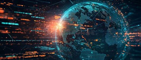 The Future World Map Has A Glowing Globe To Represent A Global Technology Concept And The Future