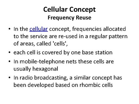 Cellular Concept Frequency Reuse Cellular Concept Frequency Reuse