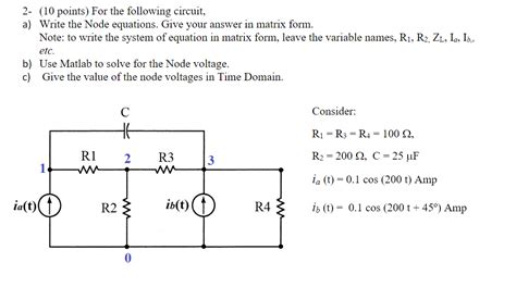 Solved Points For The Following Circuit A Write Chegg