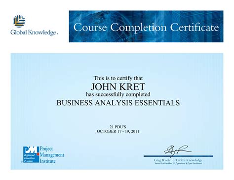 Business Analysis Essentials Certificate Pdf