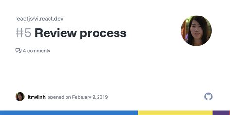 review process · issue 5 · reactjs vi react dev · github