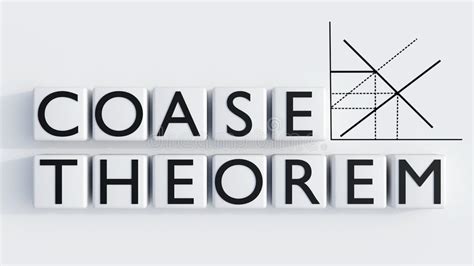 A 3d Image Displays Coase Theorem Word Accompanied By A Economic