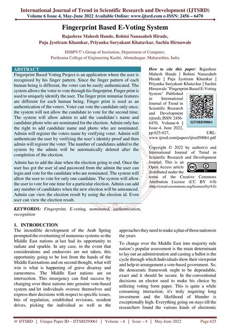 Fingerprint Based E Voting System Pdf