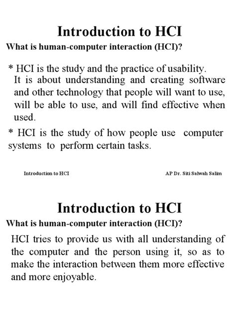 Introduction To Hci What Is Human Computer Interaction Hci Pdf