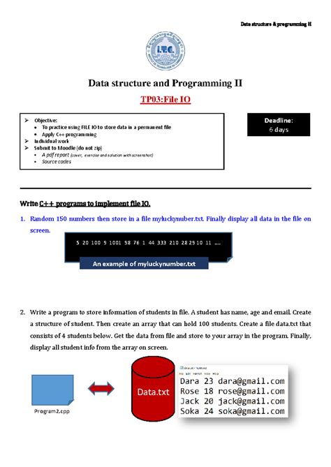 Data Structure And Programming Ii Tp03 File Io Practice Studocu