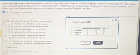 solved click the icontw view the contingency table spooty