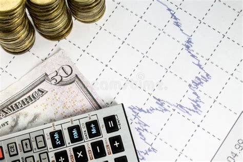 Finance Business Calculation With Chart Calculator And Coins Stock Image Image Of Accounting