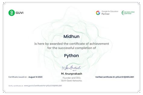 Midhun Ofl On Linkedin Pyhton Guvi Learningandgrowing Learnatmyskill