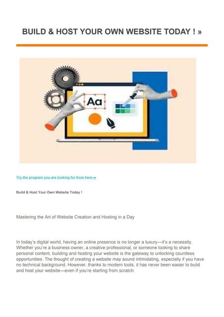 build and host your own website today pdf