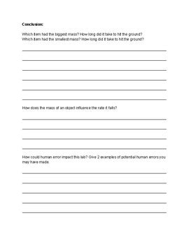 Dropping Objects Lab By Erins Hands On Learning TPT