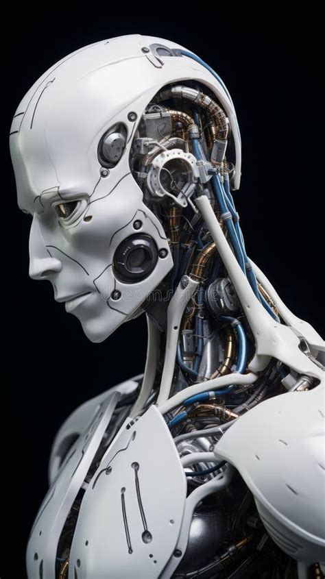 High Tech Robot With Energy In The Form Of Lightning Ai Stock Image Image Of Touch Future