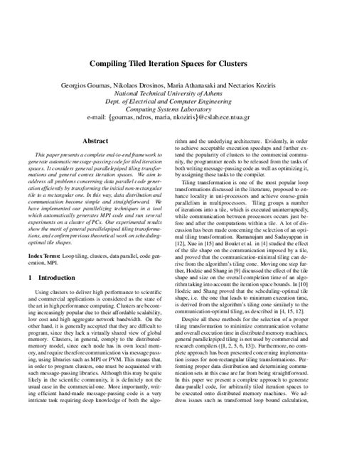 pdf compiling tiled iteration spaces for clusters