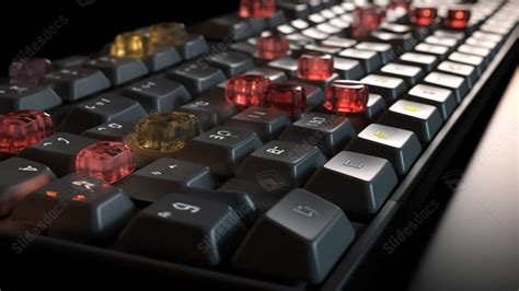 A Keyboard With Different Colourful Blocks And Buttons Powerpoint