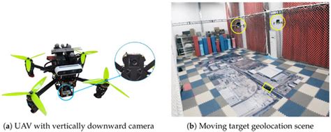 Vision Based Moving Target Geolocation Using Dual Unmanned Aerial Vehicles