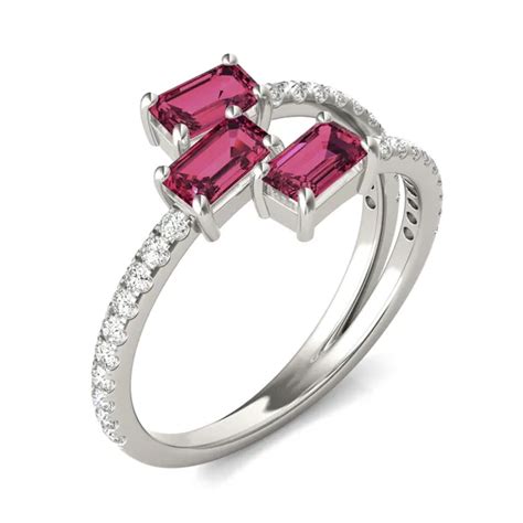Ruby Tipped Emerald Rea Ring