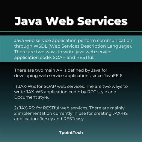 Tpoint Tech On Linkedin Javawebservices Apidevelopment