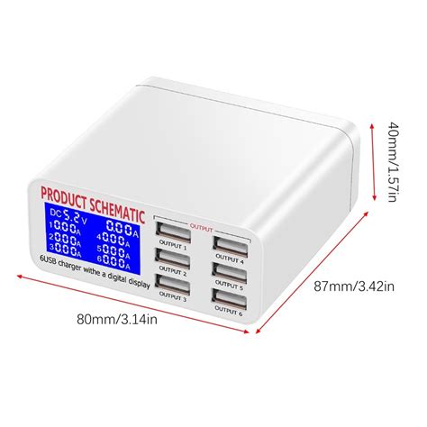 Lcd Multi Snelle Usb Lader Lading Meerdere 6 Usb T Grandado