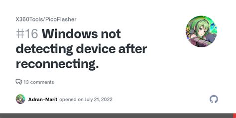 Windows Not Detecting Device After Reconnecting · Issue 16 · X360tools Picoflasher · Github