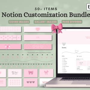 Notion Customization Cute Aesthetic Bundle That Girl Planner Pink Covers And Dividers