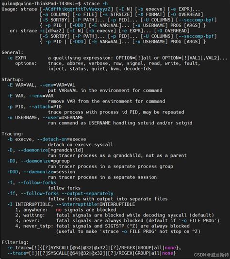 linux调试工具：用于跟踪程序执行时的系统调用和接收到的信号的命令行工具strace 跟踪的命令 csdn博客